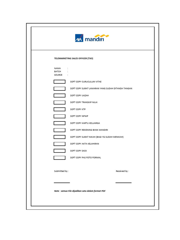 Form Kelengkapan Dokumen | PDF | Komputer