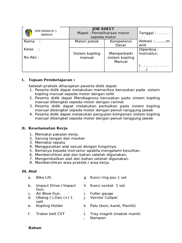 Panduan Perbaikan Sistem Kopling Manual | PDF