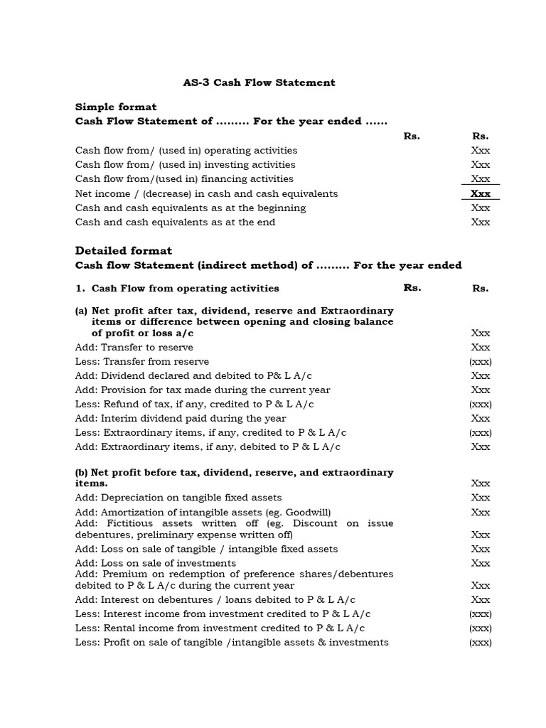 Cash Flow Statement Format V5 | PDF | Dividend | Income Statement
