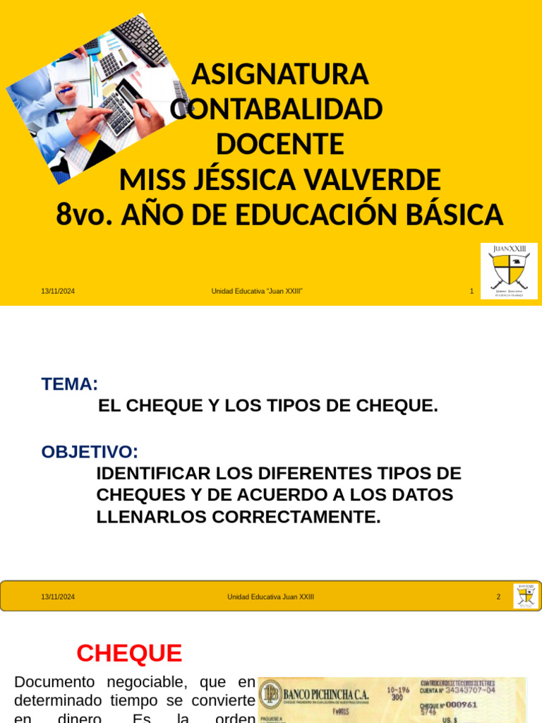 El Cheque y Sus Clases | PDF | Cheque