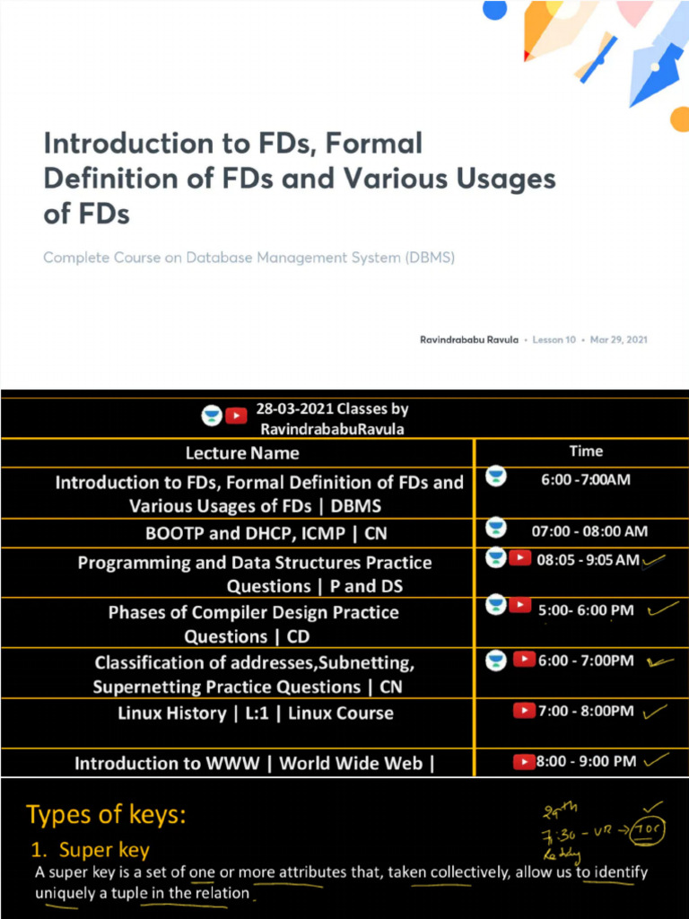 Introduction To FDs Formal Definition of FDs and Various Usages of FDs With Anno | PDF