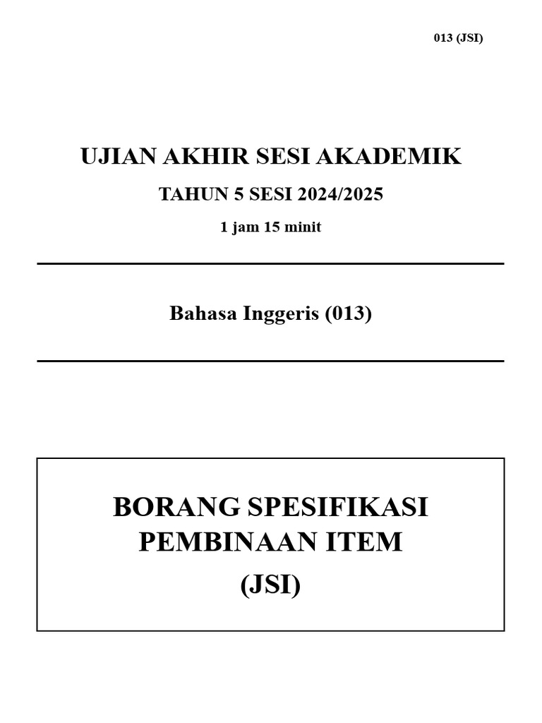 Y5 JSI (Addendum) | PDF | Linguistics | Syntax