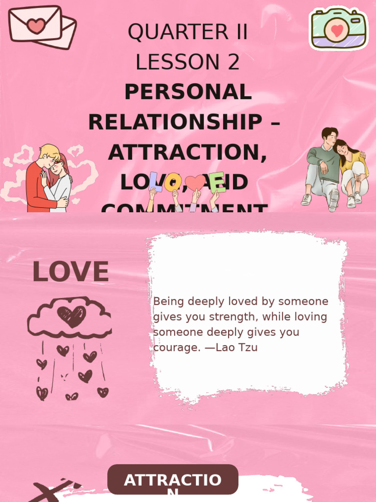 Quarter Ii Lesson 2: Personal Relationship - Attraction, Love, and ...