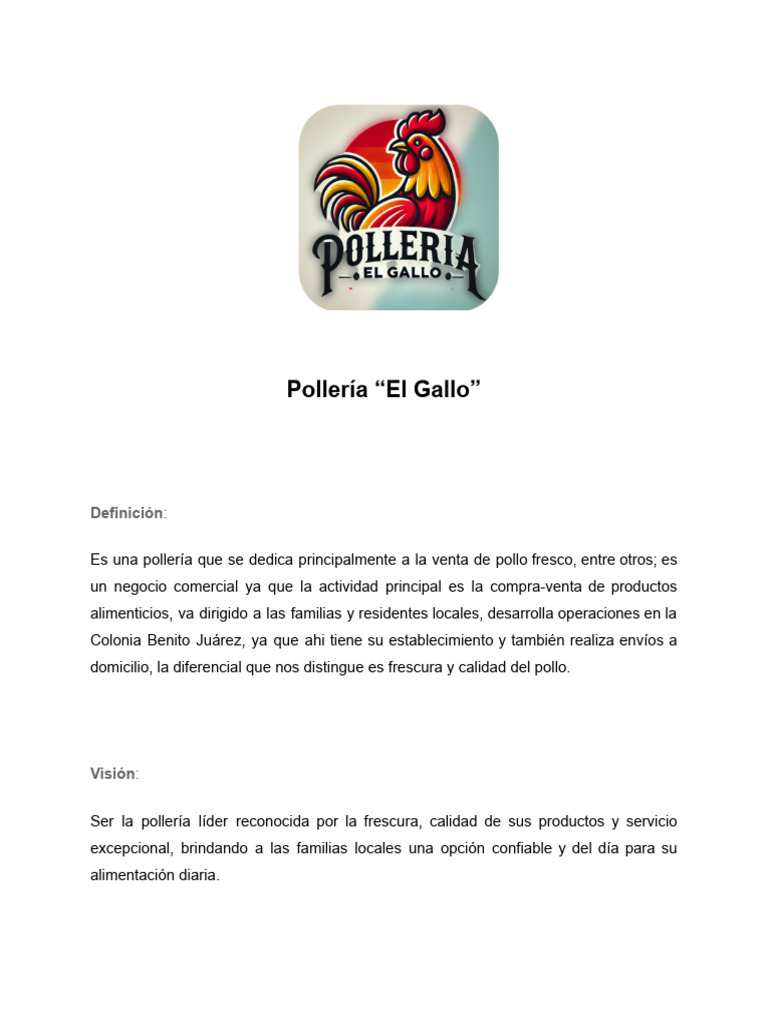 Pollería "El Gallo" | PDF | Calidad (comercial) | Logística