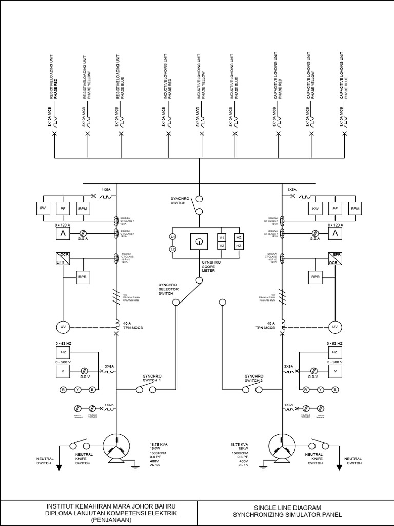 Single Line Diagram Sync Panel 2 | PDF | Physical Quantities | Electrical Equipment