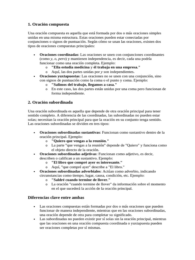 La Oración | PDF | Oración (Lingüística) | Semántica