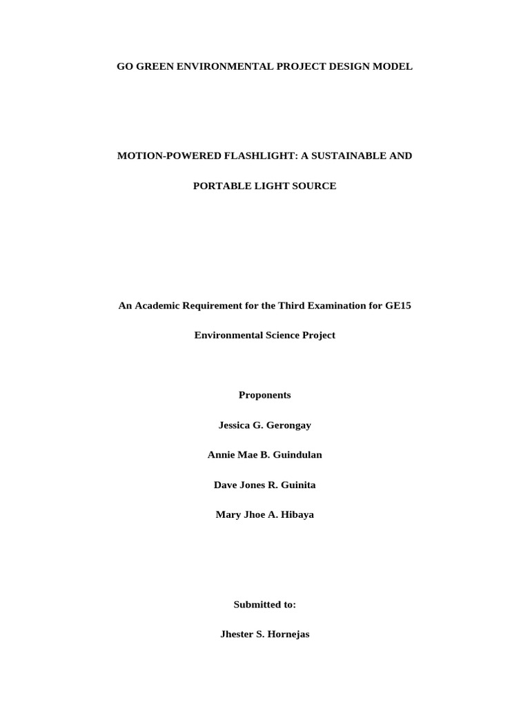Go Green Project Design Model | PDF | Art | Science & Mathematics