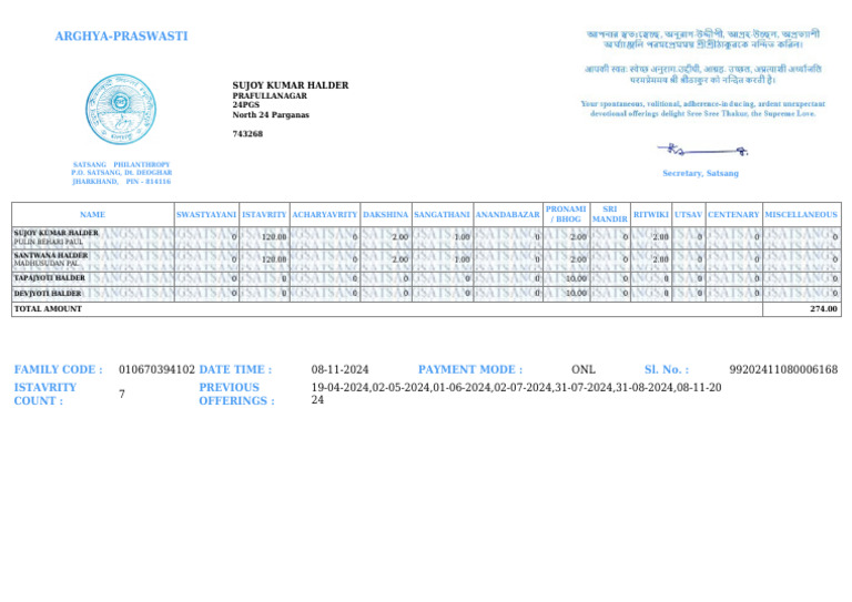 Arghya Praswasti 99202411080006168 08-11-2024 ONL | PDF