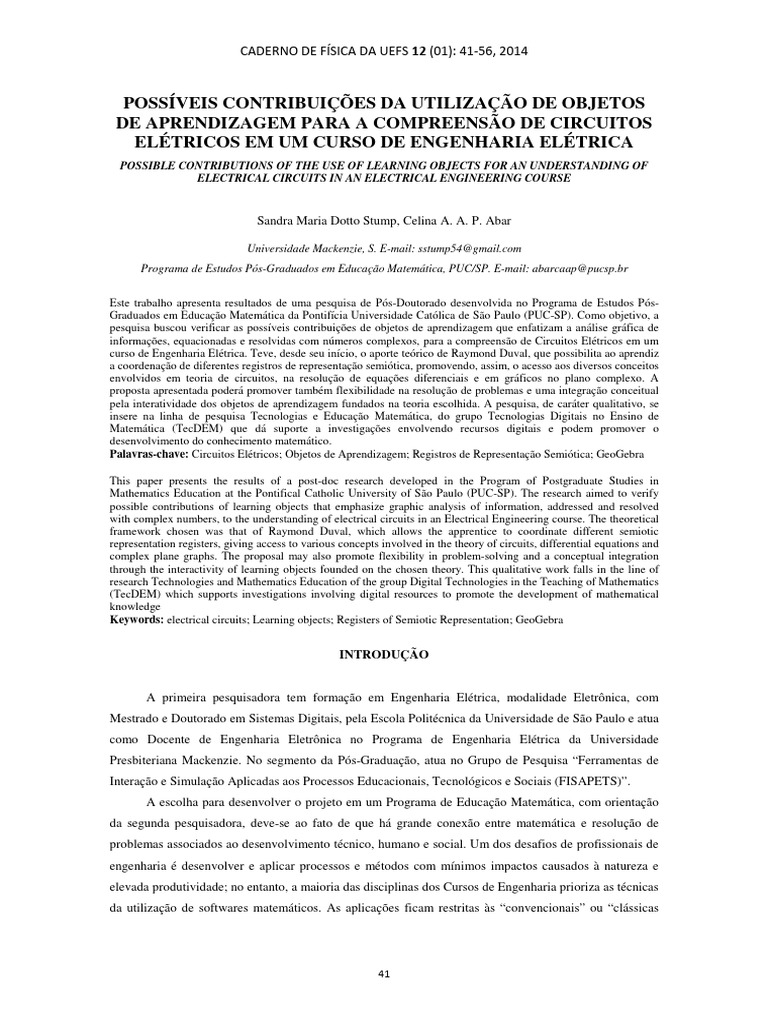 Aprendizagem de Circuitos Elétricos com Objetos | PDF | Onda senoidal ...