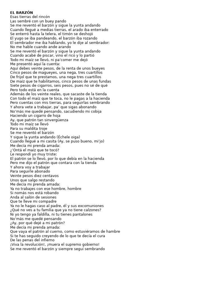 El BARZÓN | PDF | Poesía