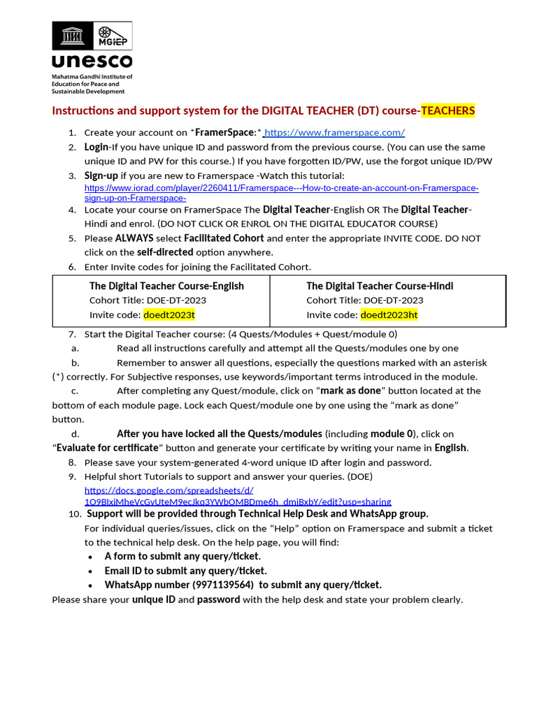 DOE-UNESCO-DT-CHECKLIST For TEACHERS | PDF | Computing