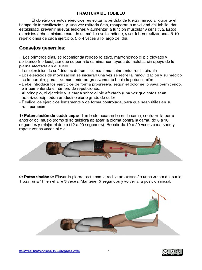 Ejerc. Tras Fractura de Tobillo 1 | PDF | Tobillo | Pie