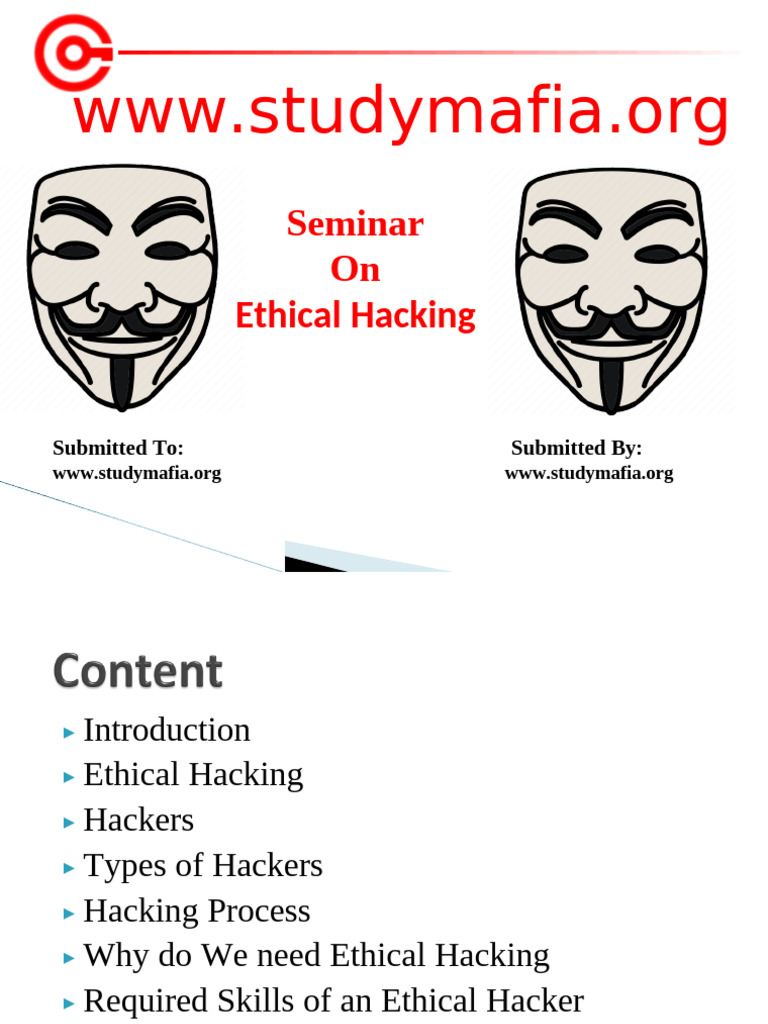 Ethical Hacking Seminar Guide | PDF | Security Hacker | White Hat ...