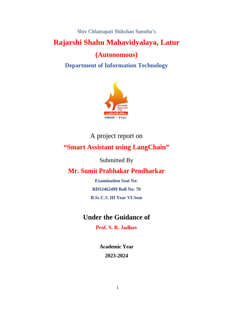 Smart Assistant Project Using LangChain | PDF | Software Testing ...