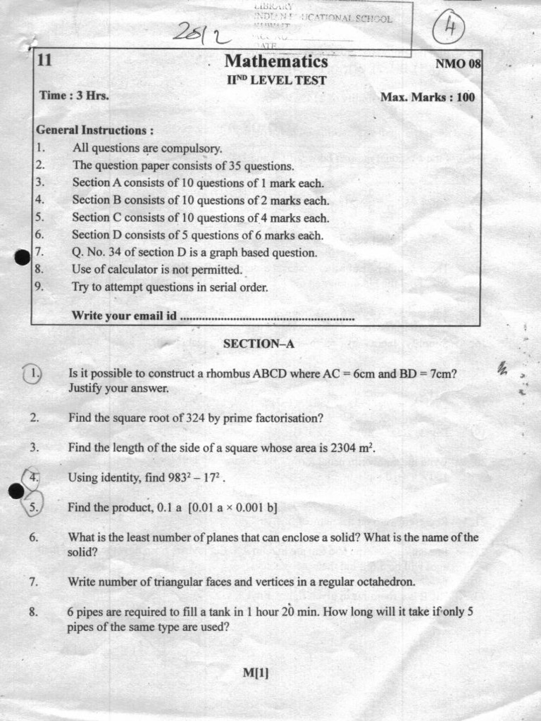 Class-8 NMO 2012 | PDF