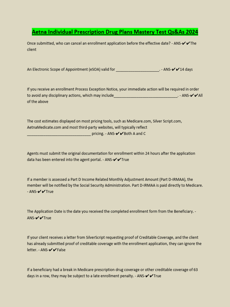 Aetna 2024 Prescription Drug Plans Guide | PDF | Business