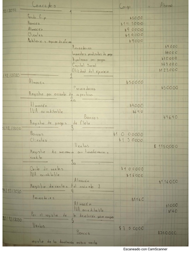 Ejercicio 1 (Rayado de Diario y Esquema de Mayor) | PDF