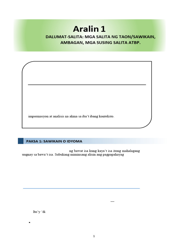Filipino 3 Midterm Module | PDF