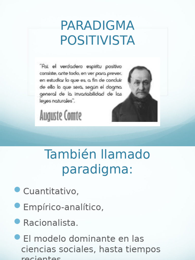 Positivismo | PDF | Conocimiento | Realidad