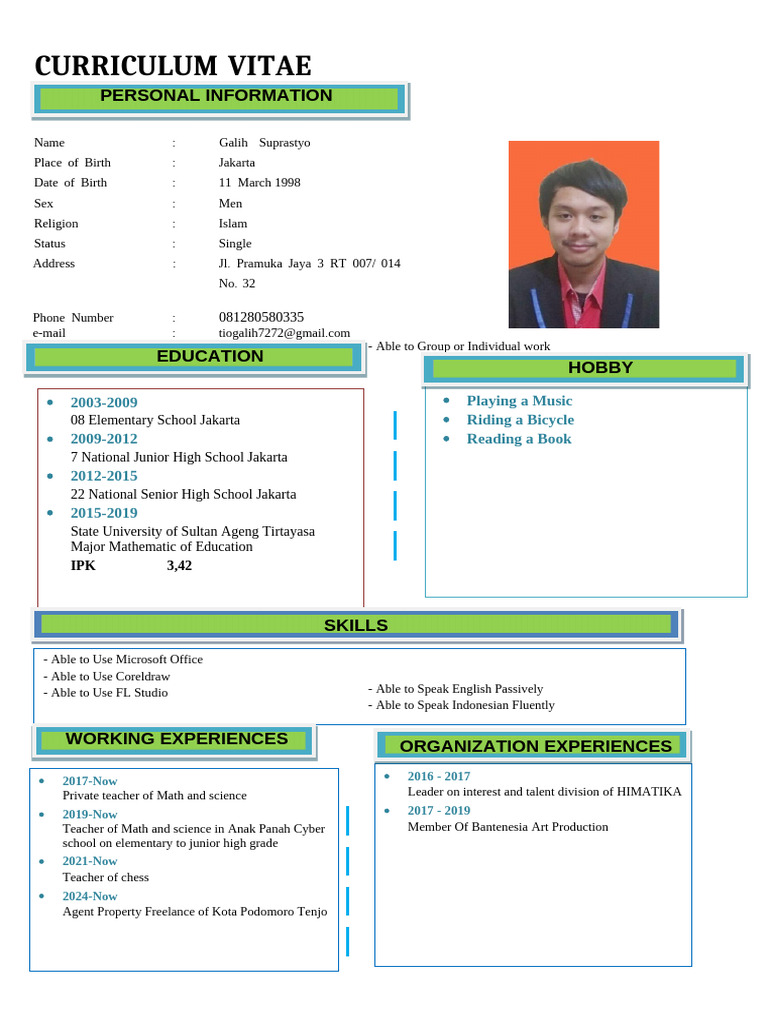 CV Galih Suprastyo 2024 | PDF