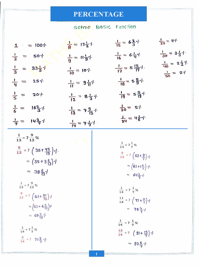 Percentage Notes 16-09 | PDF