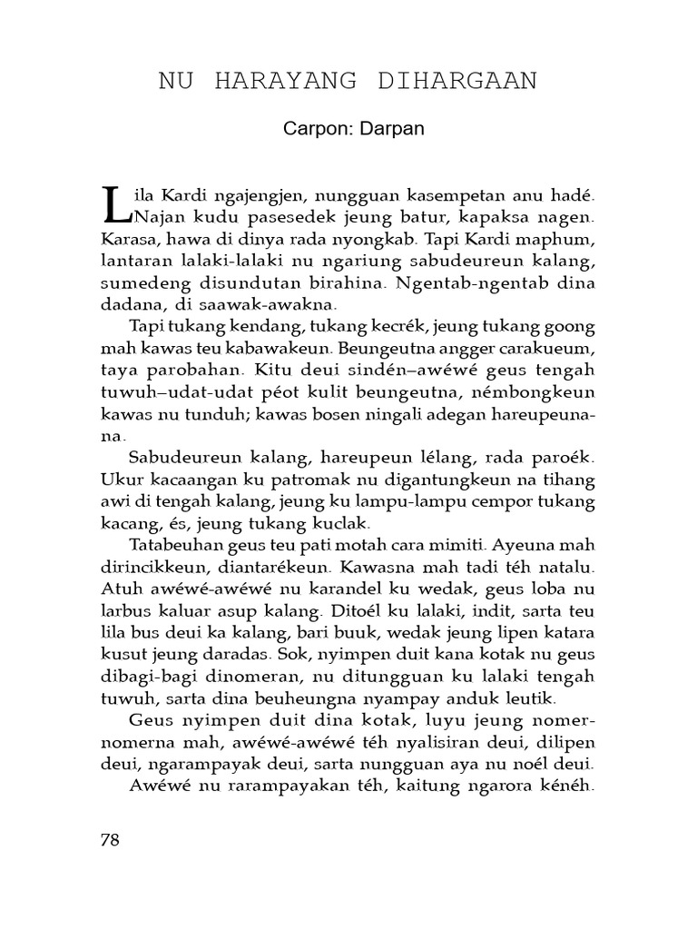 Carpon Nu Harayang Dihargaan Darpan | PDF