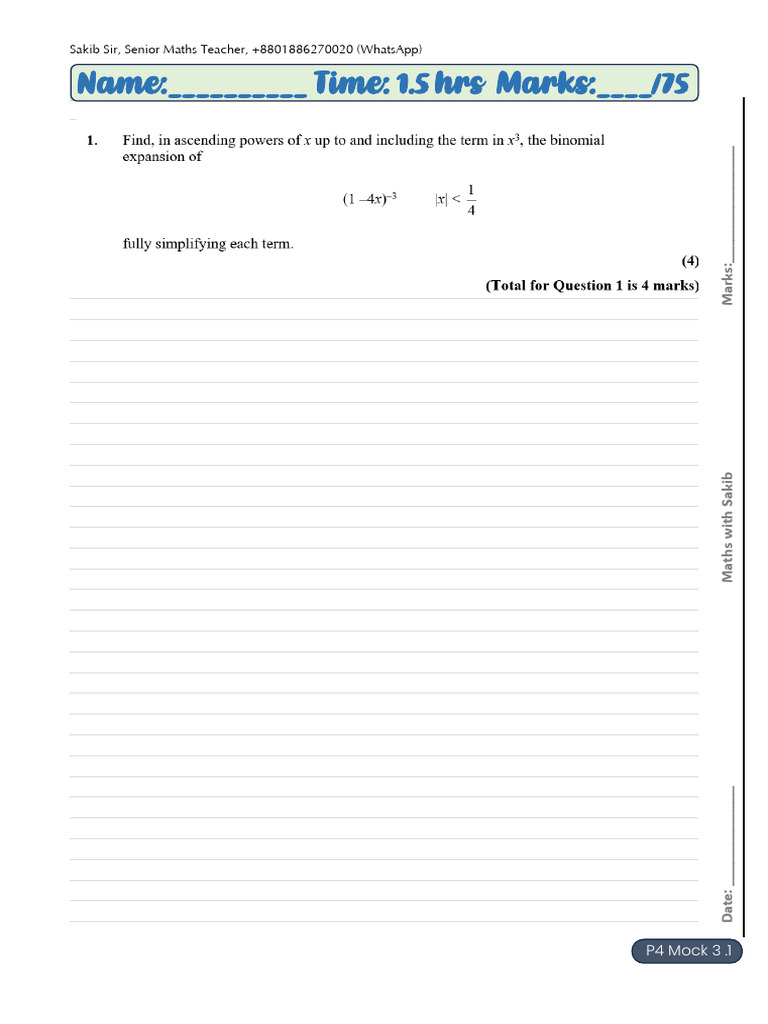 P4 Maths Mock Exam Papers 3.1-3.19 | PDF | Student Assessment And ...