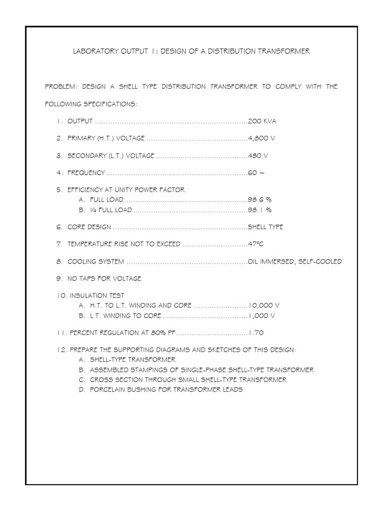 EE 33L - Lab Output 1 - Sample | PDF | Transformer | Electrical Conductor