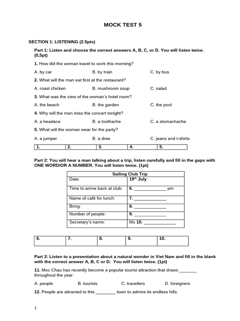 MOCK TEST 5 | PDF | Malaysia