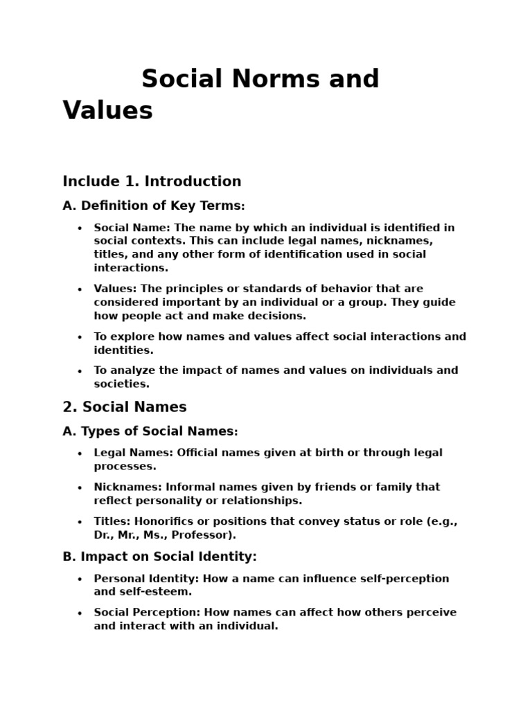 Social Names & Values Impact | PDF | Identity (Social Science) | Behavior