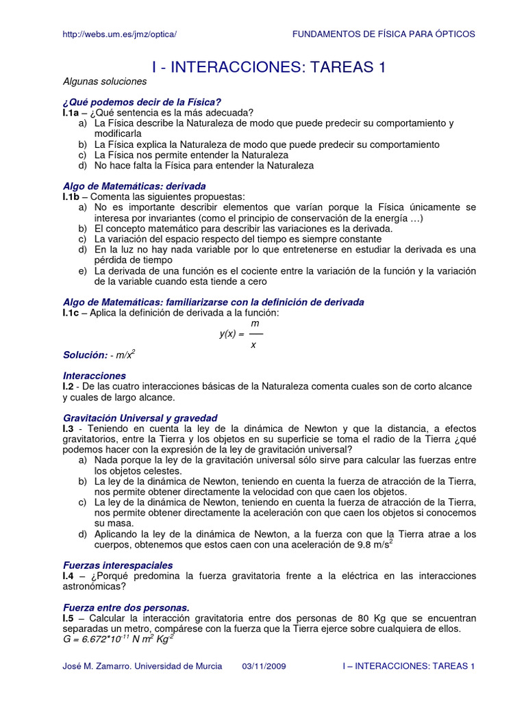 09 I Tareas 1 Resu | PDF | Fuerza | Gravedad