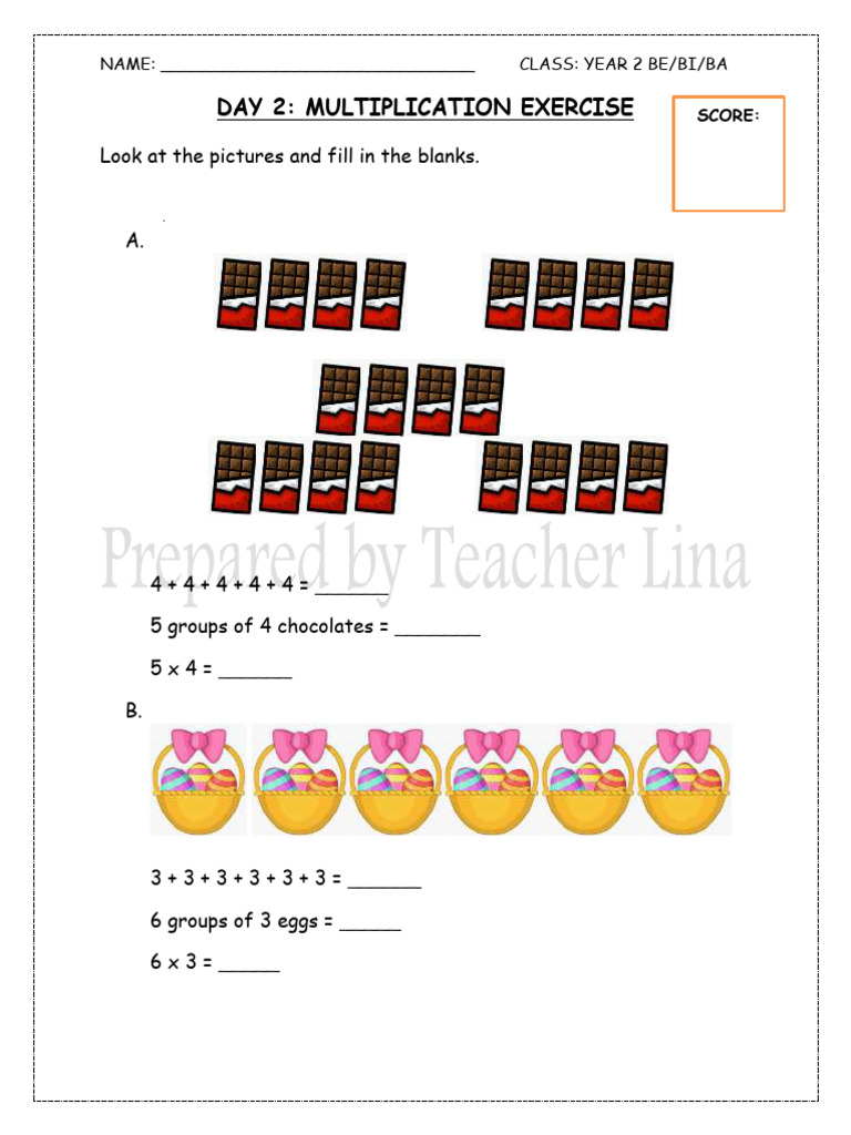 (DAY 2) YEAR 2 - Multiplication Exercise | PDF