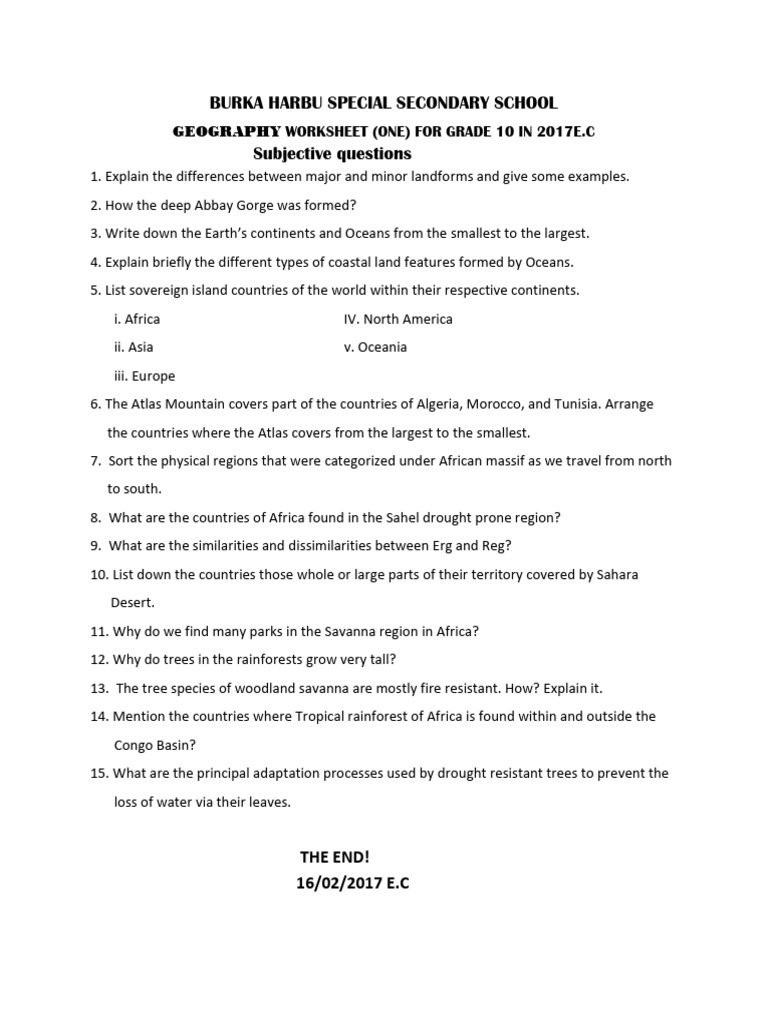 Worksheet (G-10) | PDF