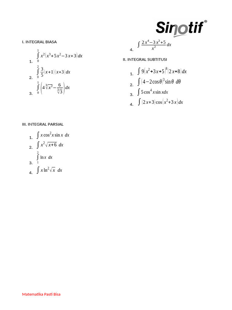 Integral Calculus and Trigonometric Functions | PDF