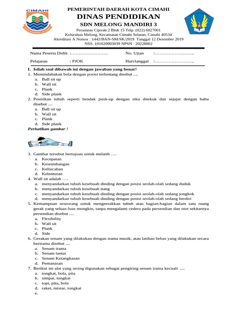 Soal Pat Pjok Kelas 6 Semester 2 2023 | PDF