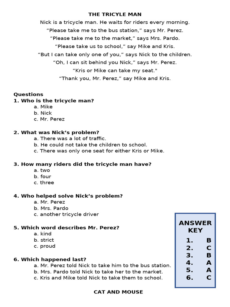 REading Passage-Grade 4 | PDF