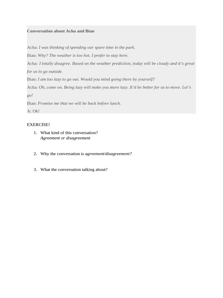 Conversation About Acha and Bian | PDF