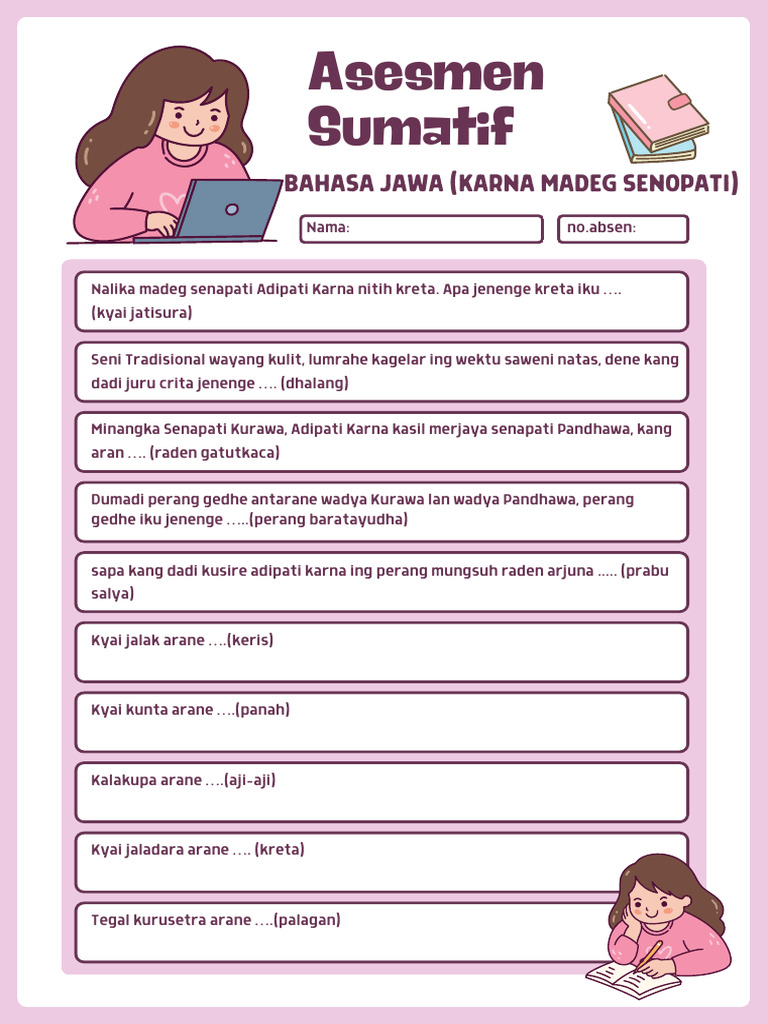 Bahasa Jawa Karna Madeg Senapati Asesmen Sumatif | PDF