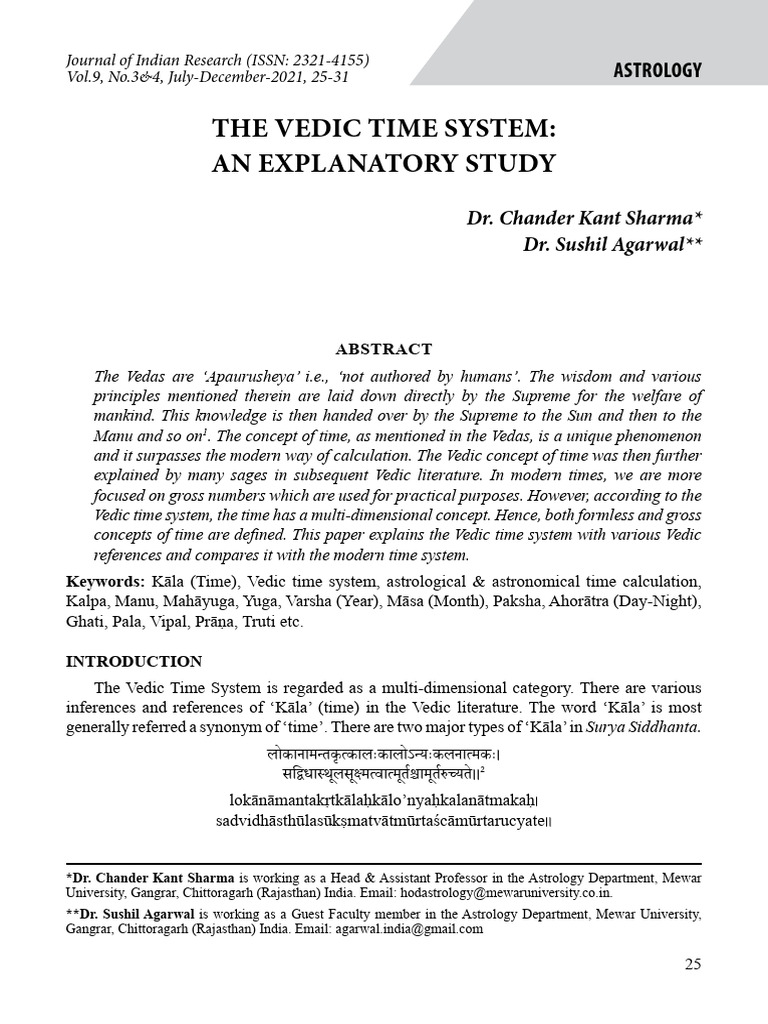 Vedic Time Measurement - Researchpaper | PDF | Hindu Literature