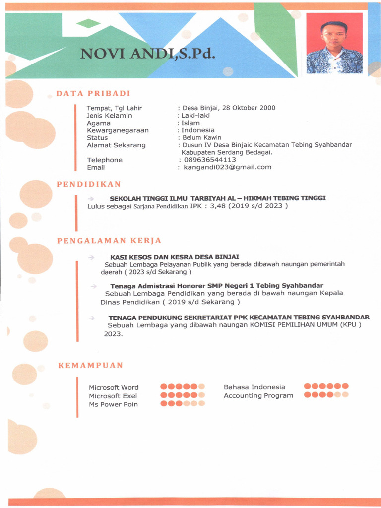 CV - Novi Andi | PDF