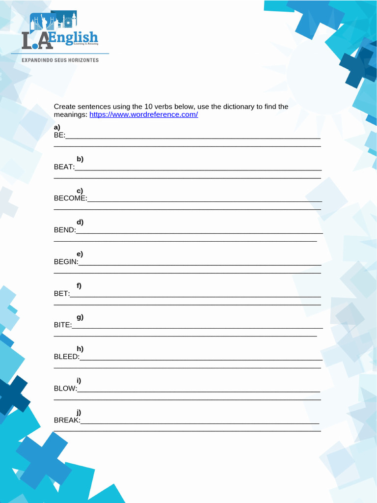 Basic 1 - Verbs Sentences | PDF