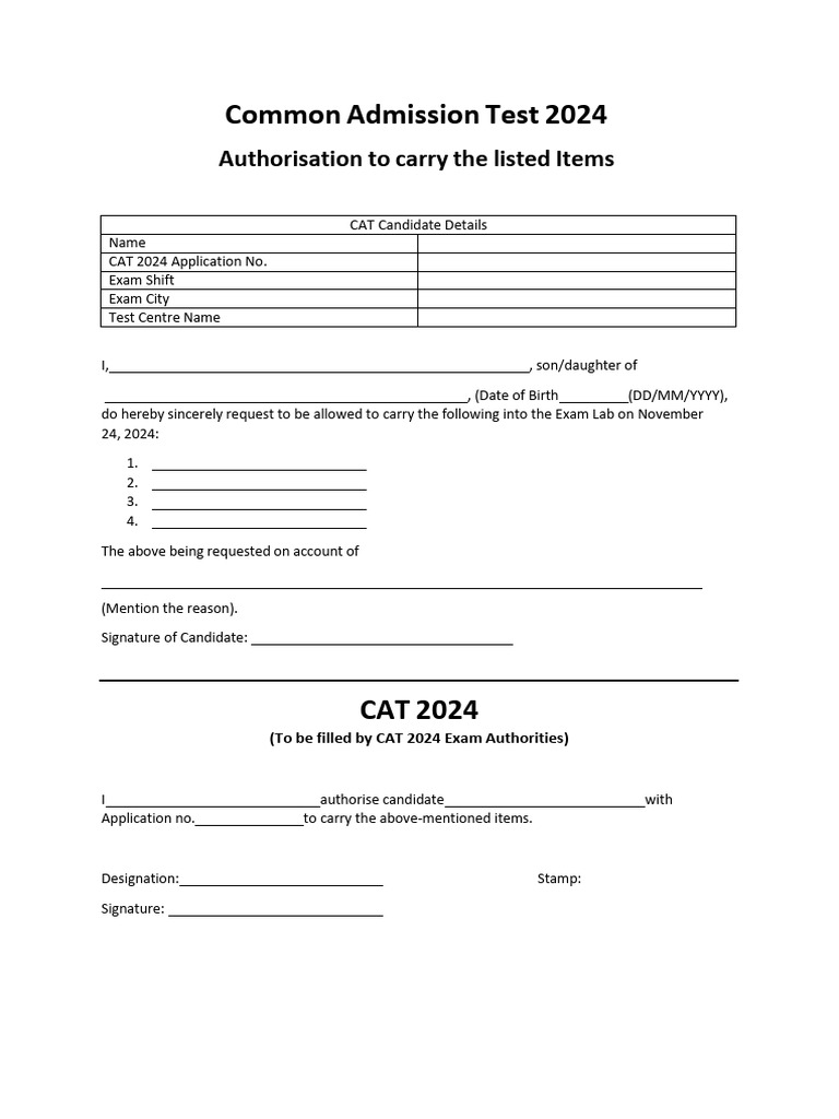 Authorization Form 2024 | PDF