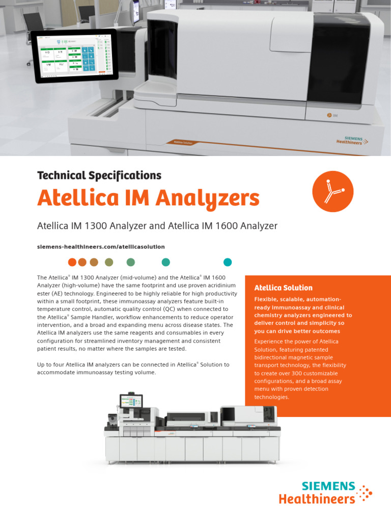 Siemens-Healthineer Atellica Im Spec Sheet | PDF | Medical Diagnosis ...