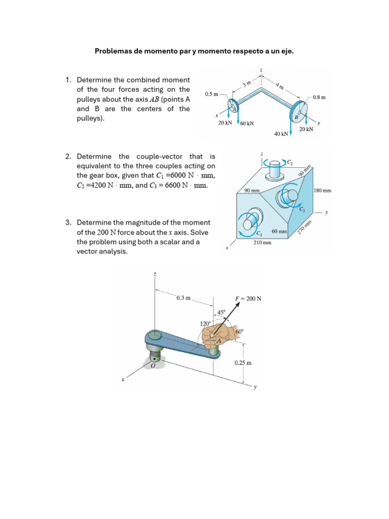 Problemas Momento-Eje - Momento Par | PDF