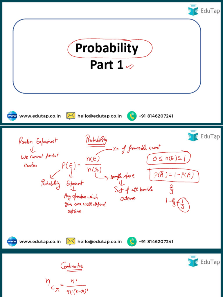 Lecture 50 - 20th February 2024 - Quant - Probability Part 1 | PDF