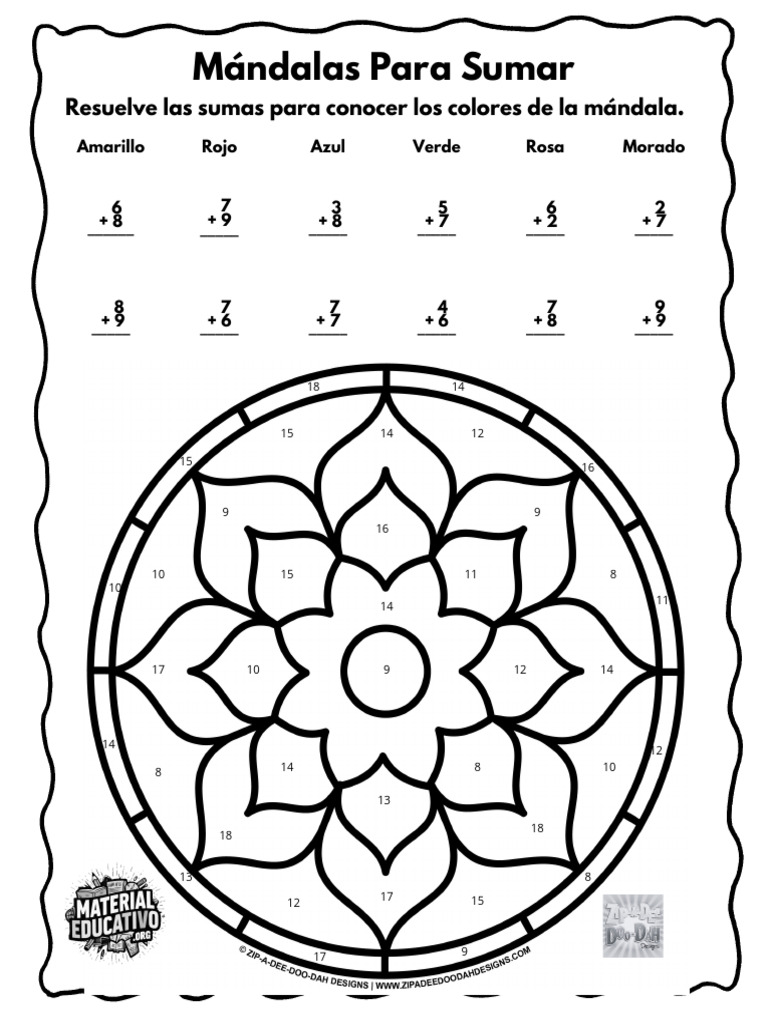 Mandalas de Sumas y Restas para Tercer Grado | PDF | Hojas de estilo en ...