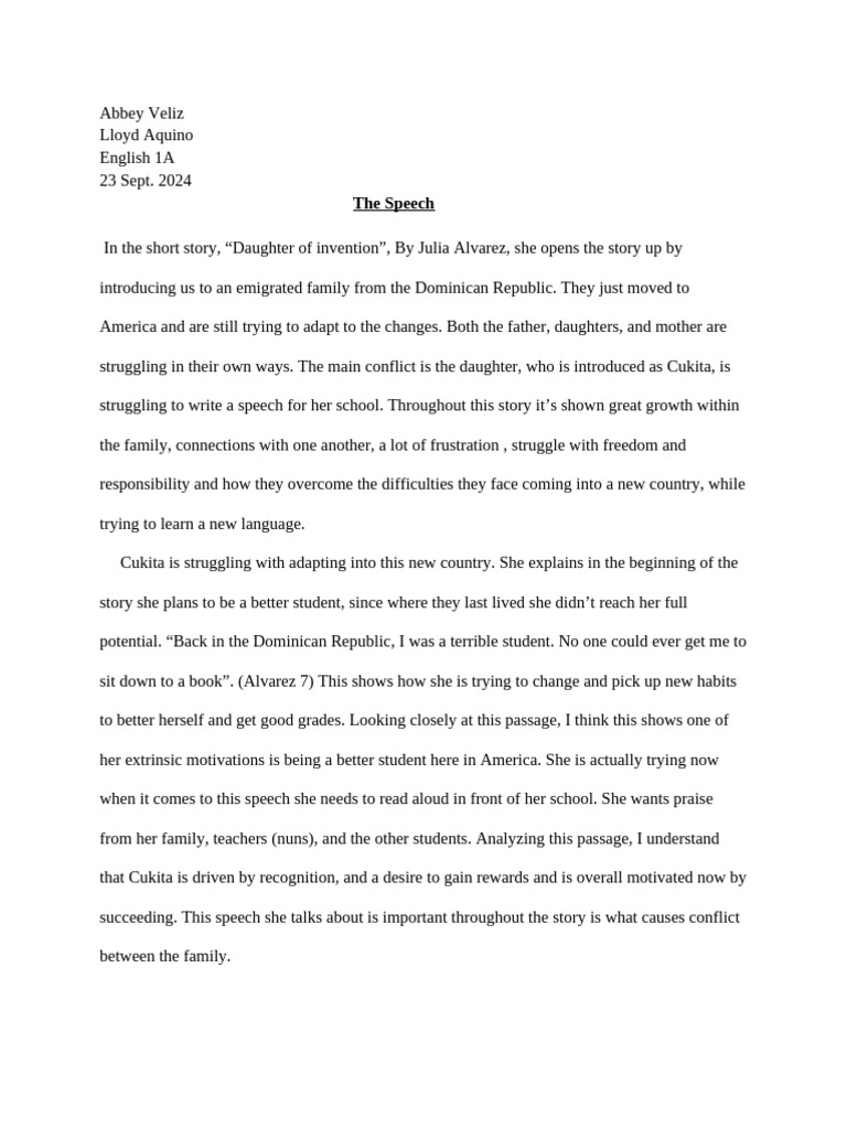 "Daughter of Invention" Essay #1 Revision | PDF