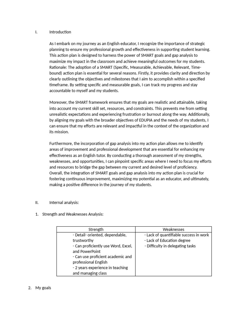 Action plan Le Huu Dat | PDF | Goal | Educational Technology