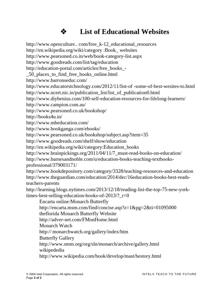 List of Educational Websites | PDF | Computers