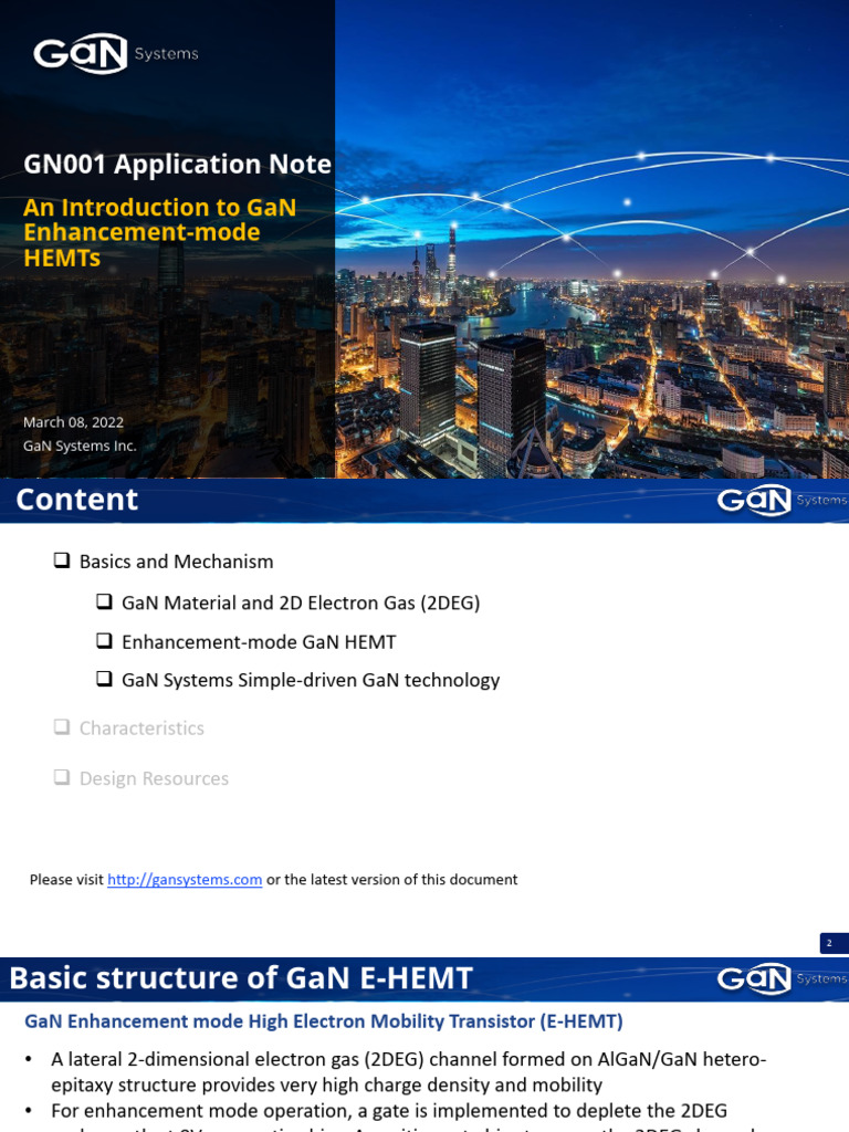GaN E-HEMT Application Overview | PDF | Field Effect Transistor | Mosfet
